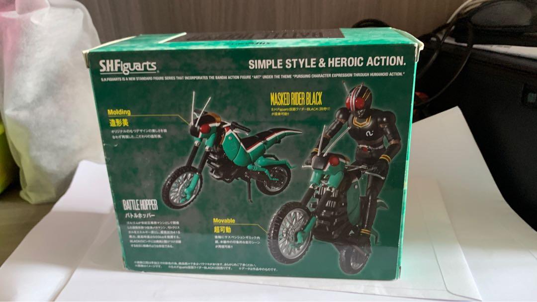 已開 bandai shf rider black rx 幪面超人 電單車 戰蝗號 battle hopper 真骨雕, 興趣及遊戲, 玩具 ...