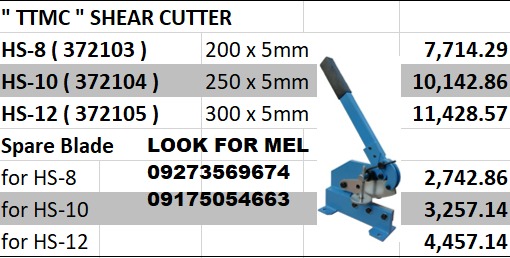 " SHEAR CUTTER " TTMC, Commercial & Industrial, Construction Tools ...