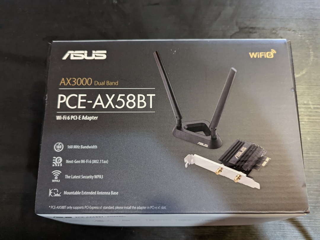 Asus AX3000 Dual Band PCI-E WiFi 6 (802.11ax) Adapter with 2 external ...