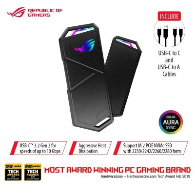 ASUS Storage ROG Strix Arion ESD-S1C/BLK M.2 NVMe SSD Enclosure ...