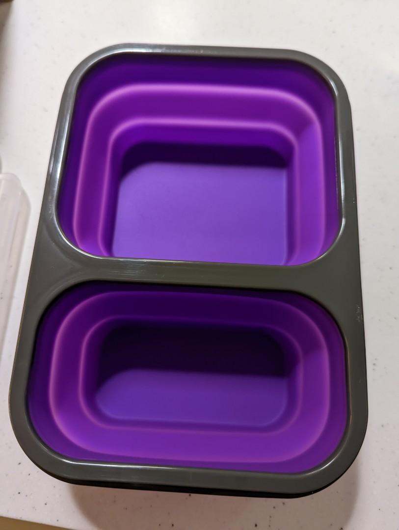 Collapsible Lunch Box Tupperware with Cultery, Furniture & Home Living ...