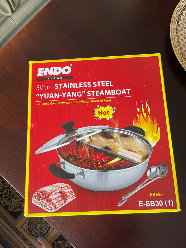 Endo 30-cm Pot with Glass Lid & 2 Ladles, Furniture & Home Living ...