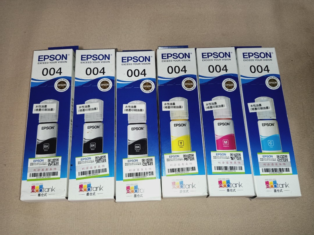 EPSON Ink Set Refill 004 (Original), Computers & Tech, Printers ...