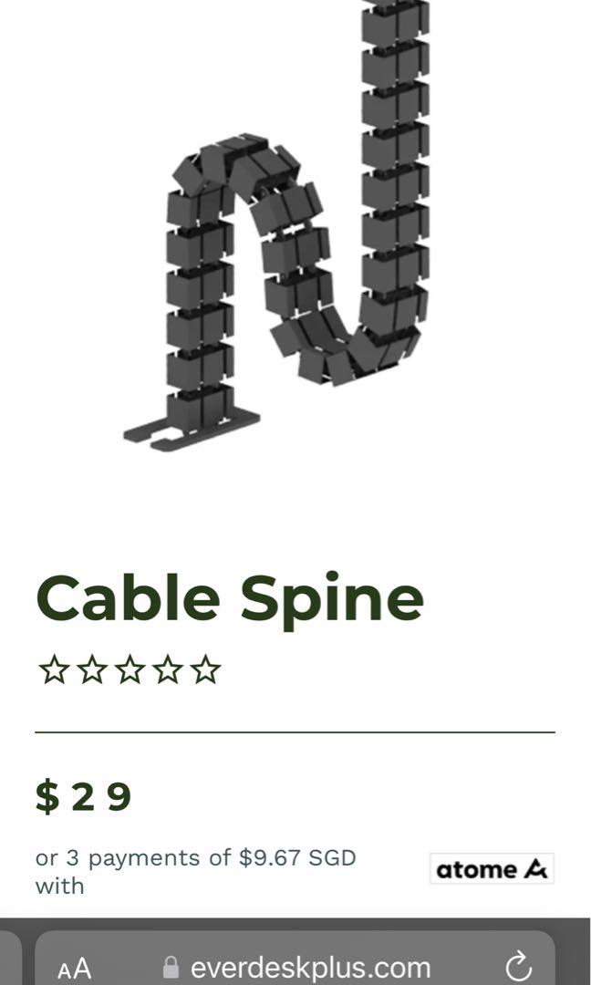 Everdesk+ Cable Management Spine BNIB Black, Computers & Tech, Parts ...