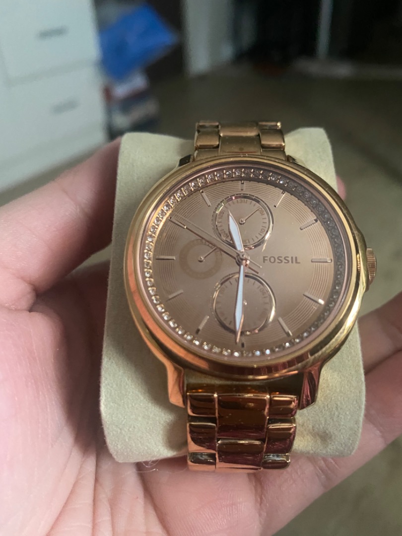 Fossil Rosegold stainless steel boyfriend chronograph watch, Luxury ...