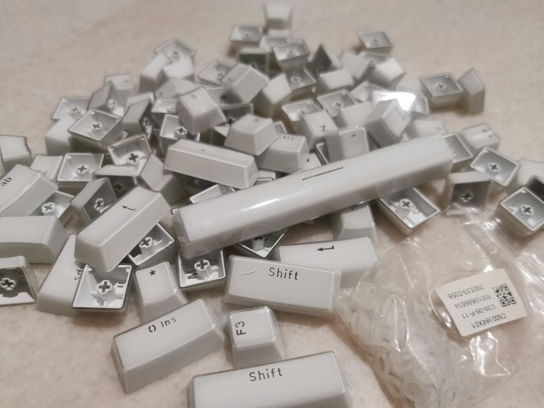 Glossy piano white backlit mechanical keyboard keycaps 104-key full set ...