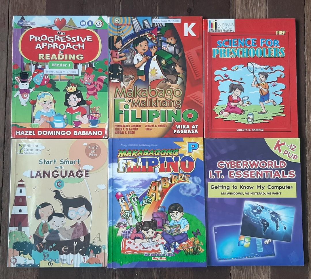 Kindergarten Nursery Preschool Textbook - Filipino, Progressive Reading, Language, Science, I.T ...