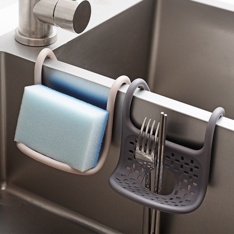 Kitchen Sponge Drain Holder Basket Multi-use Kitchen Sink Cloth Drain ...