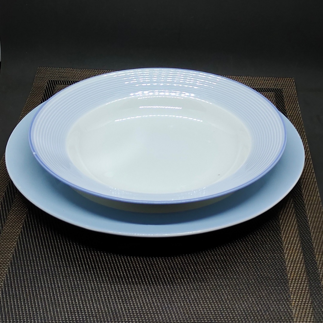 Light Blue Shallow bowl and Dinner Plate, Furniture & Home Living ...