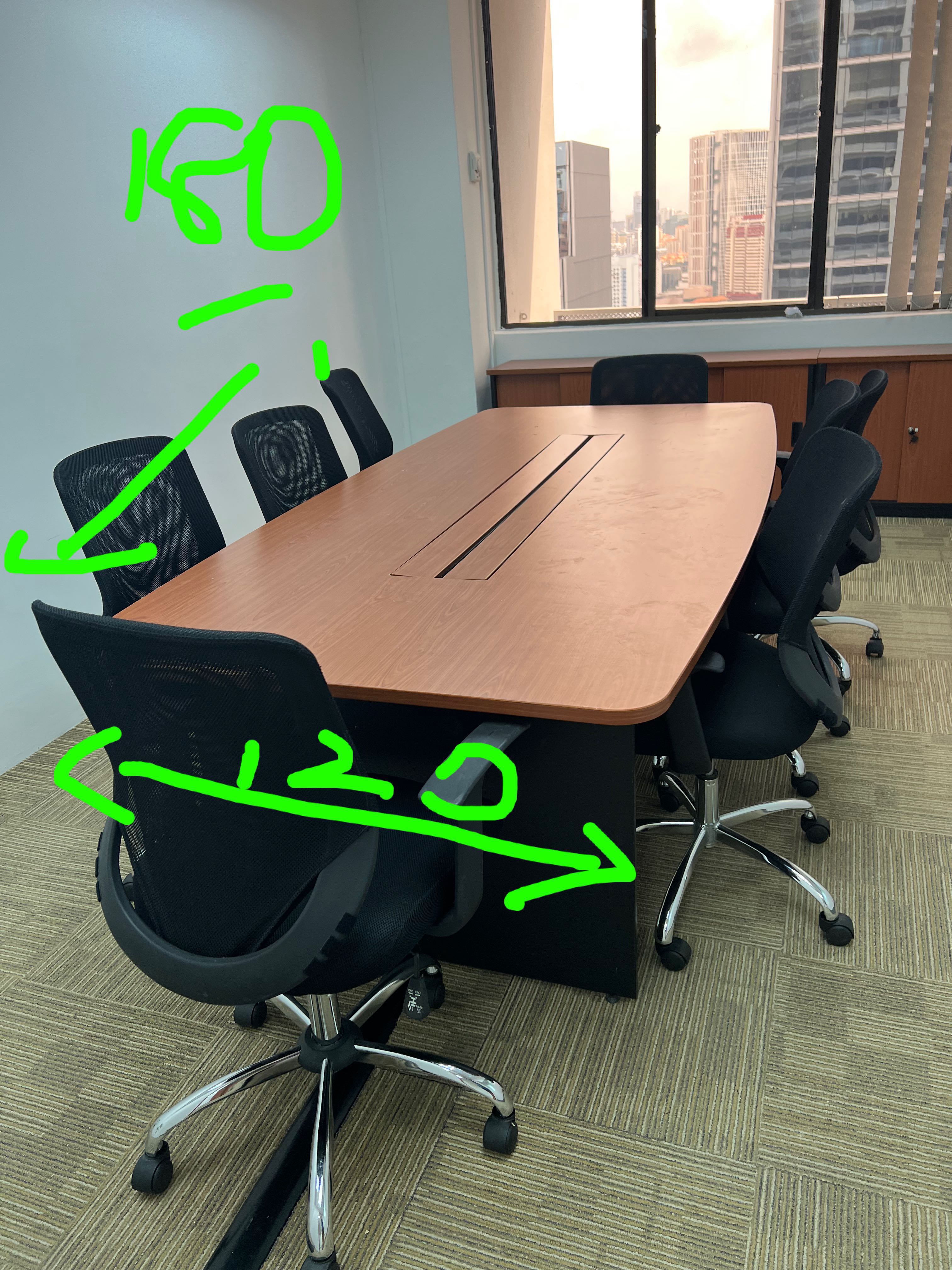 Meeting room table and 6 chairs , Furniture & Home Living, Furniture ...