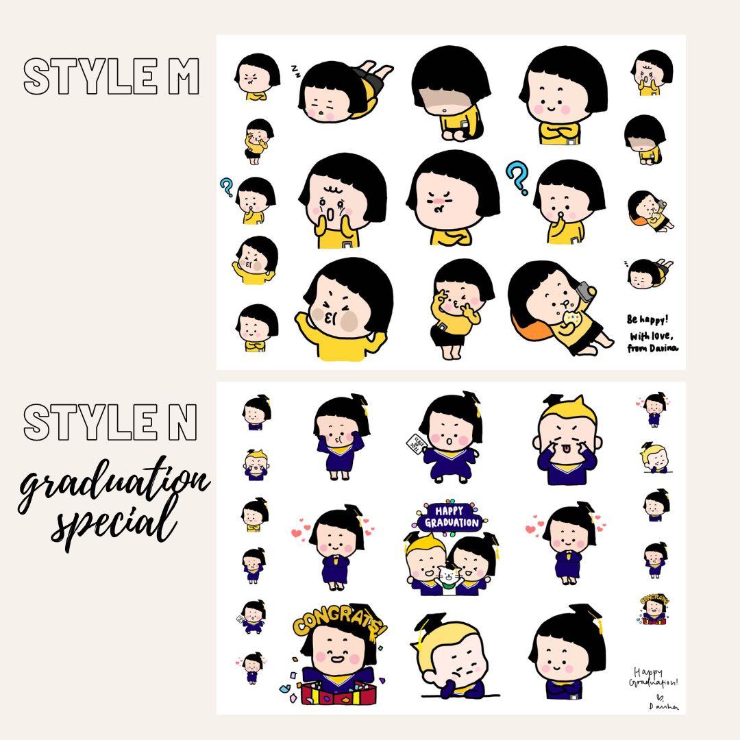 mobile girl MiM stickers, Hobbies & Toys, Stationery & Craft, Art ...