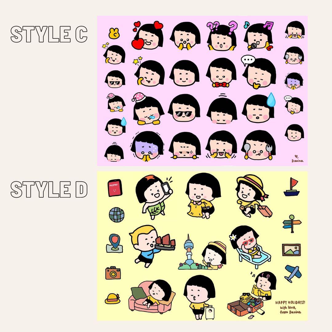 mobile girl MiM stickers, Hobbies & Toys, Stationery & Craft, Art ...