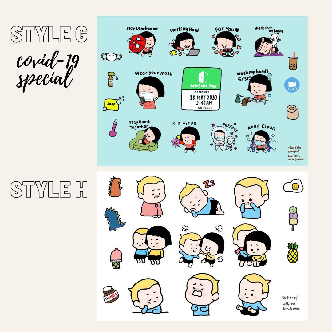 mobile girl MiM stickers, Hobbies & Toys, Stationery & Craft, Art ...