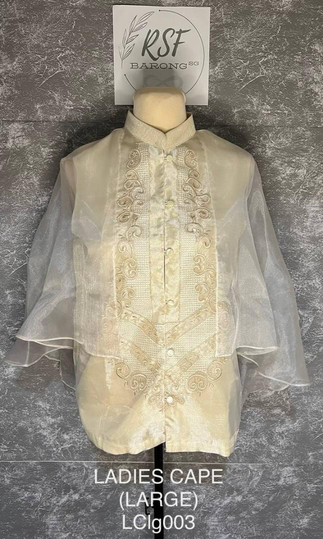 Modern Filipiniana/Ladies Barong Tagalog Cape, Women's Fashion, Tops ...