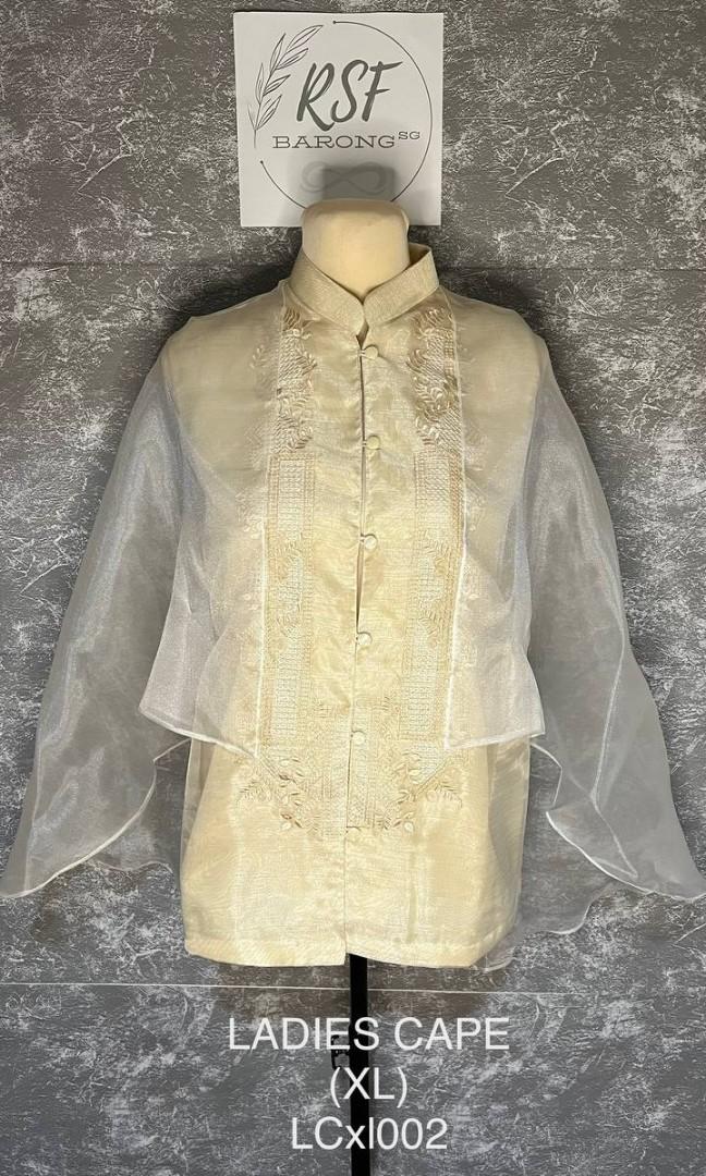 Modern Filipiniana/Ladies Barong Tagalog Cape, Women's Fashion, Tops ...