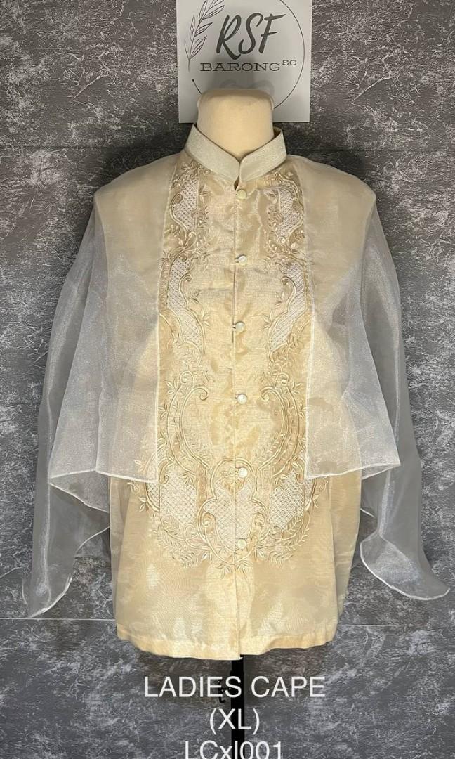 Modern Filipiniana/Ladies Barong Tagalog Cape, Women's Fashion, Tops ...