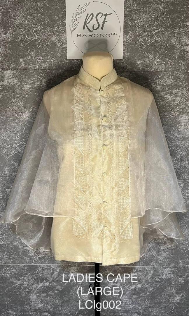 Modern Filipiniana/Ladies Barong Tagalog Cape, Women's Fashion, Tops ...