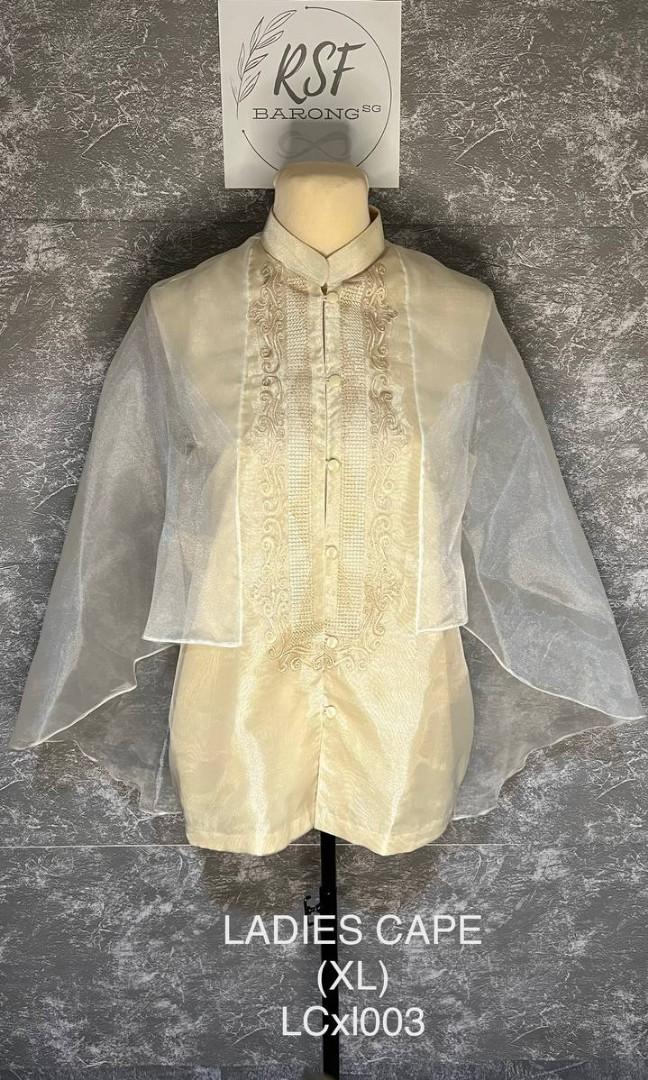 Modern Filipiniana/Ladies Barong Tagalog Cape, Women's Fashion, Tops ...