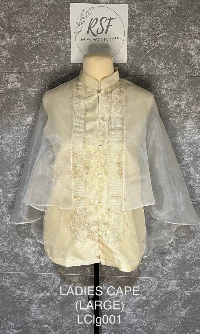 Modern Filipiniana/Ladies Barong Tagalog Cape, Women's Fashion, Tops ...