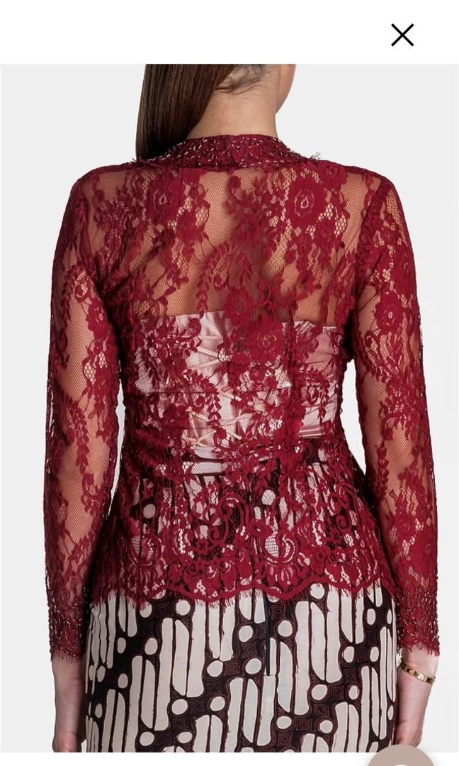 NEW Kebaya Wirda Aulia - Wine Red, Women's Fashion, Dresses & Sets ...