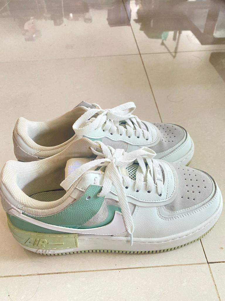Nike Air Force 1 Shadow Spruce Aura, Fesyen Wanita, Sepatu di Carousell