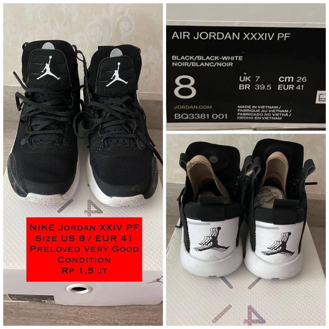 NIKE AIR JORDAN XXXIV PF Size 8 41 Fesyen Pria Sepatu Sneakers Di nike-air-jordan-xxxiv-pf-size-8-41-fesyen-pria-sepatu-sneakers-di