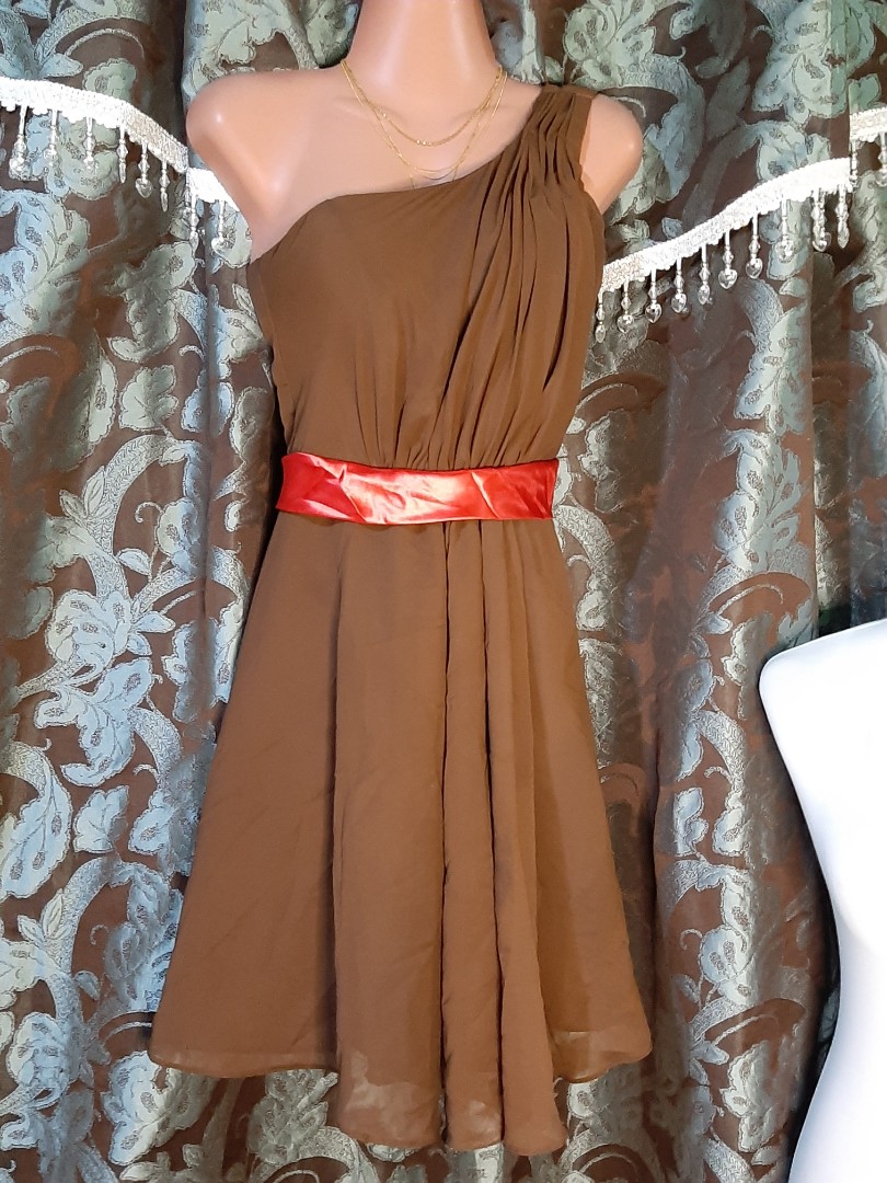 One sided Assymetrical Halter Gown, Women's Fashion, Dresses & Sets ...