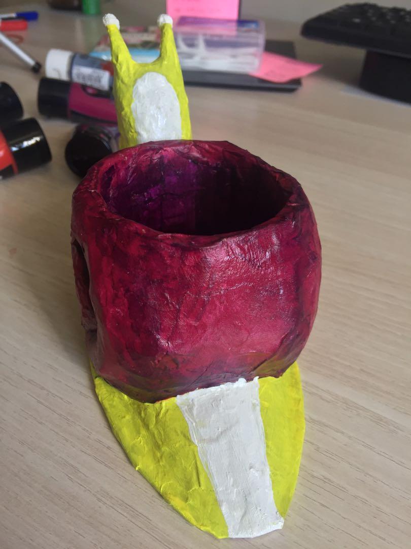 (Paper Mache) Snail Container, Hobbies & Toys, Stationery & Craft ...