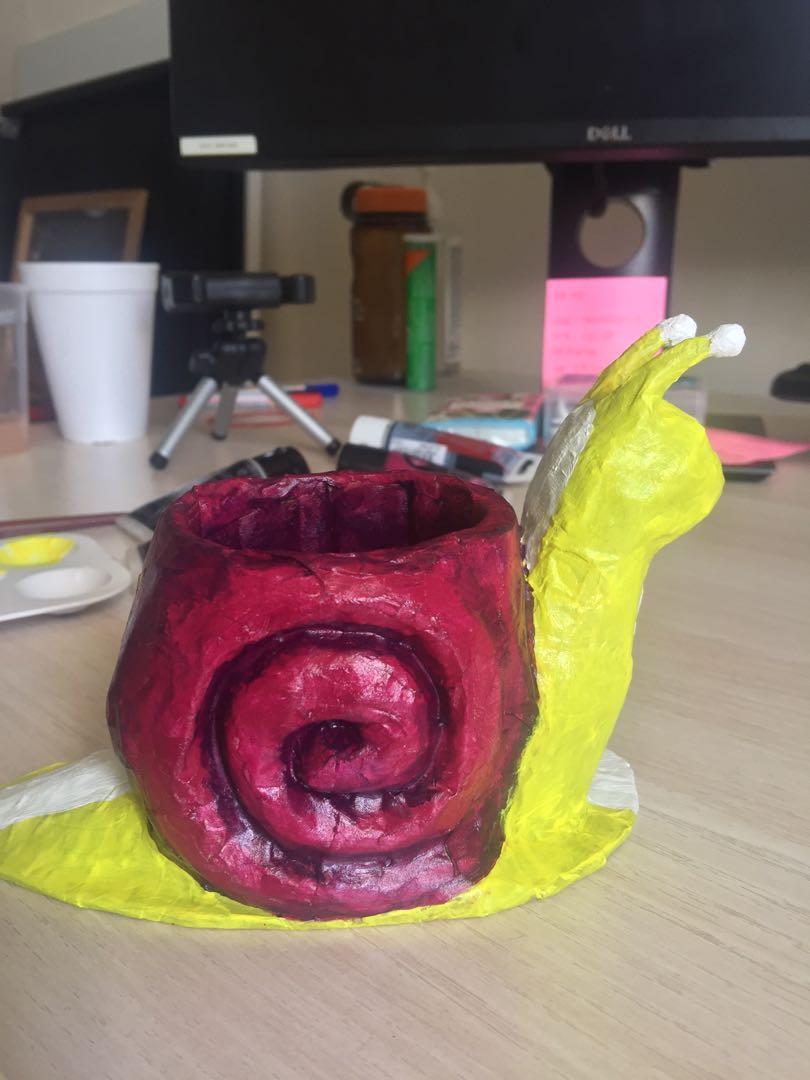 (Paper Mache) Snail Container, Hobbies & Toys, Stationery & Craft ...
