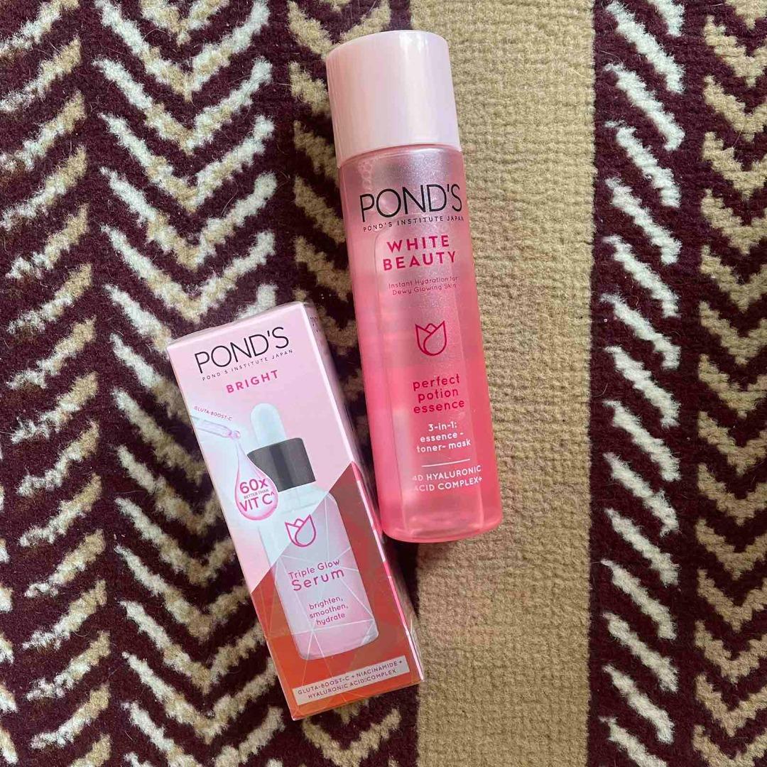 PONDS Ponds Bright Perfect Potion Essence 110ML & Bright Triple Glow ...