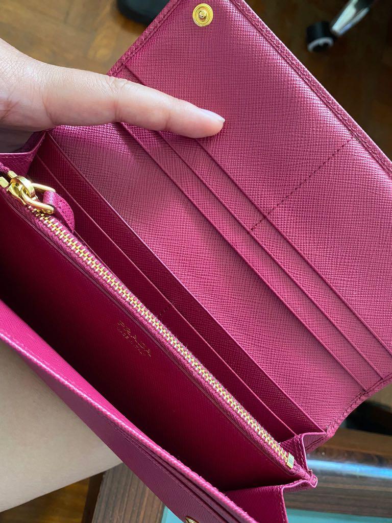 Prada Wallet Pink Ribbon, Women's Fashion, Bags & Wallets, Wallets ...