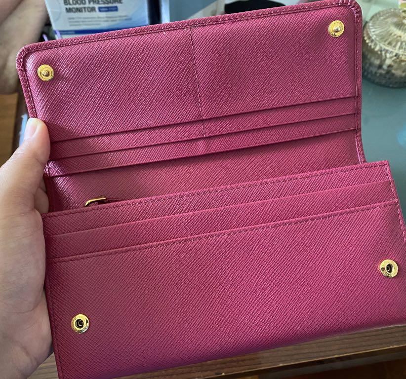 Prada Wallet Pink Ribbon, Women's Fashion, Bags & Wallets, Wallets ...