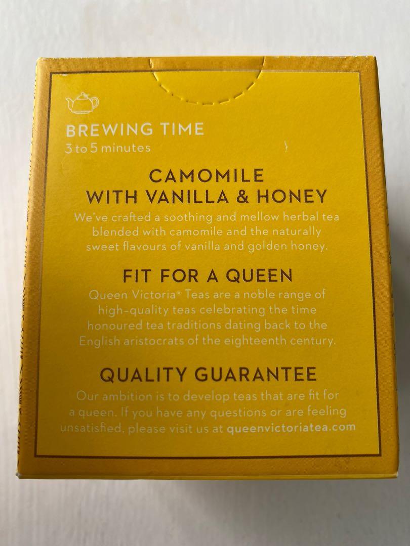Queen Victoria tea camomile with vanilla and honey 10 tea bags, Food ...