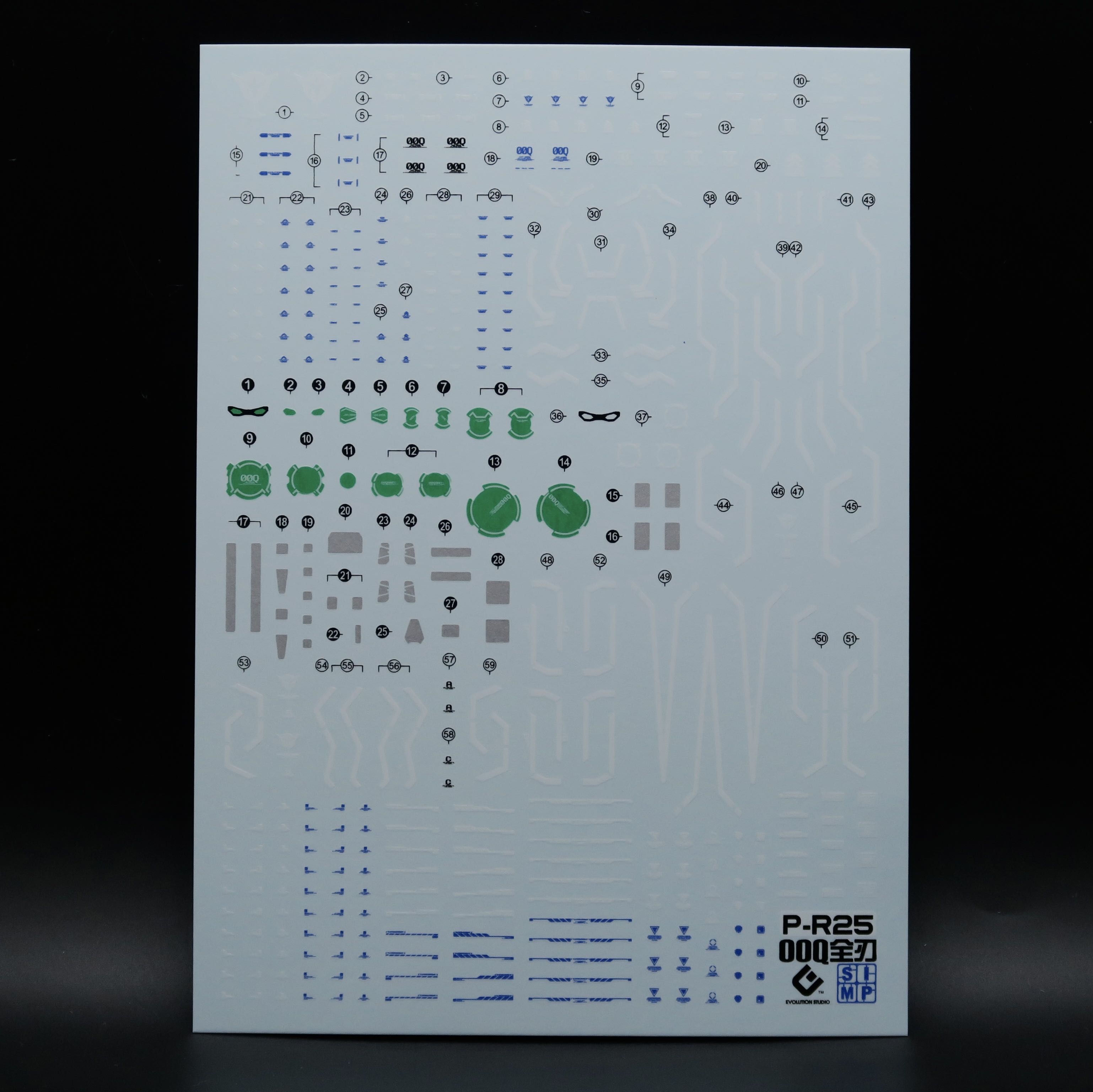 RG 00Q Gundam + Full Saber OOQ Gundam neon decal 全刃式零零Qan[T] 高達螢光水貼, 興趣 ...