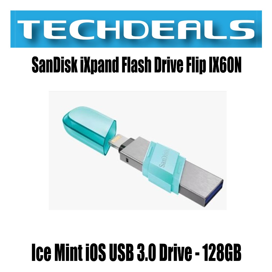 SanDisk iXpand Flash Drive Flip IX60N Ice Mint iOS USB 3.0 Drive ...