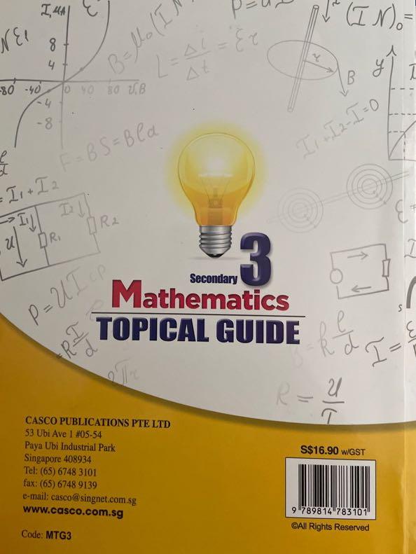 SECONDARY 3 MATHEMATICS TOPICAL GUIDE - O LEVEL / IGCSE, Hobbies & Toys, Books & Magazines ...