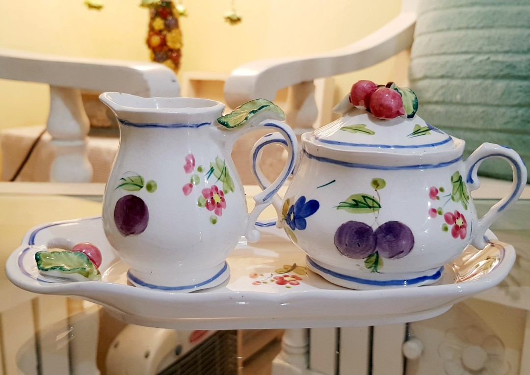 Set of 2 Mini Sugar Container and Milk Jug, Furniture & Home Living ...