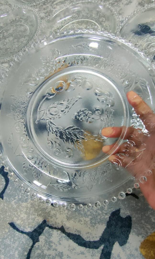 Set pinggan kaca antik, Furniture & Home Living, Kitchenware ...