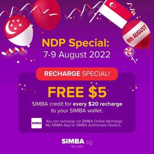 SIMBA NATIONAL DAY PROMOTION 7/8-9/8 TOP UP, Announcements on Carousell