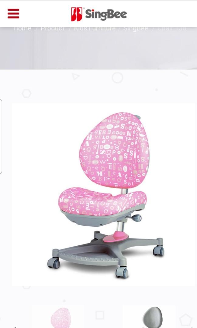 SingBee Ergonomic Kids Study Chairs (1 Pink), Furniture & Home Living, Furniture, Chairs on ...
