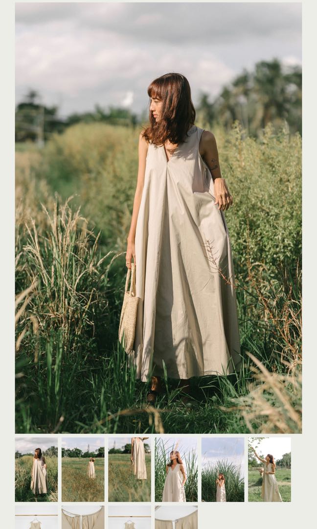 Sixth Sense Stores A-line Midi Dress in Sand, Women's Fashion, Dresses ...