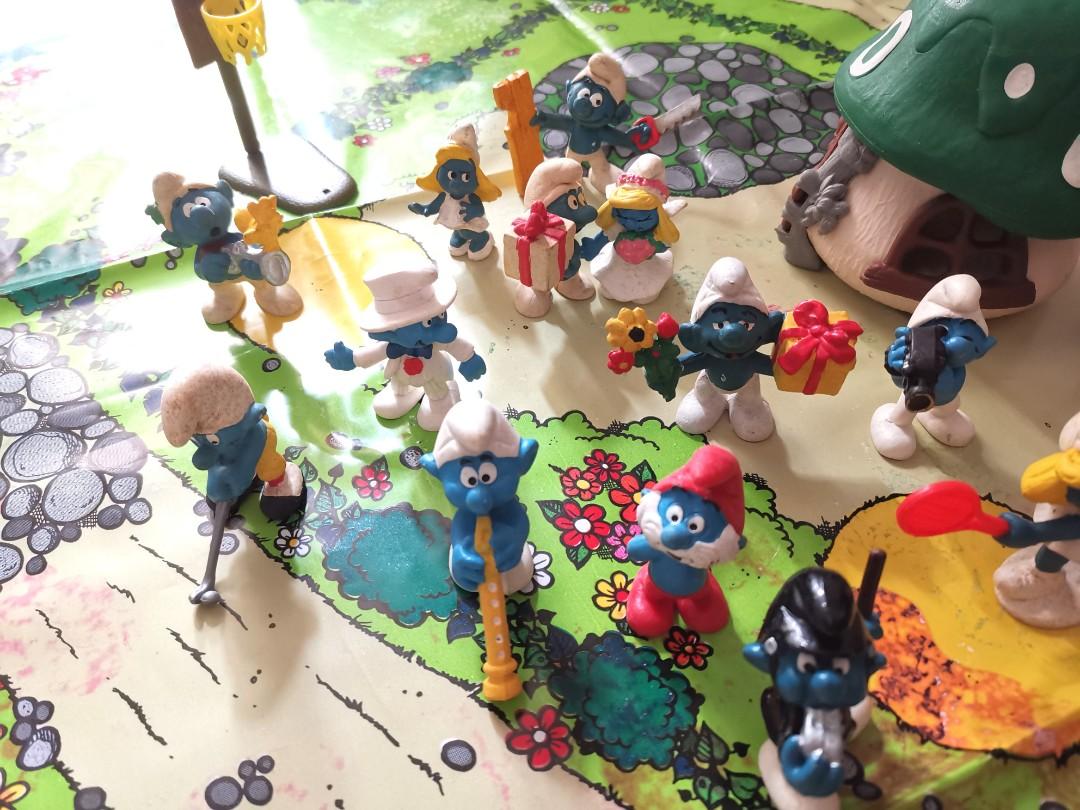Smurf Deluxe Play Village Lot, Hobbies & Toys, Toys & Games on Carousell