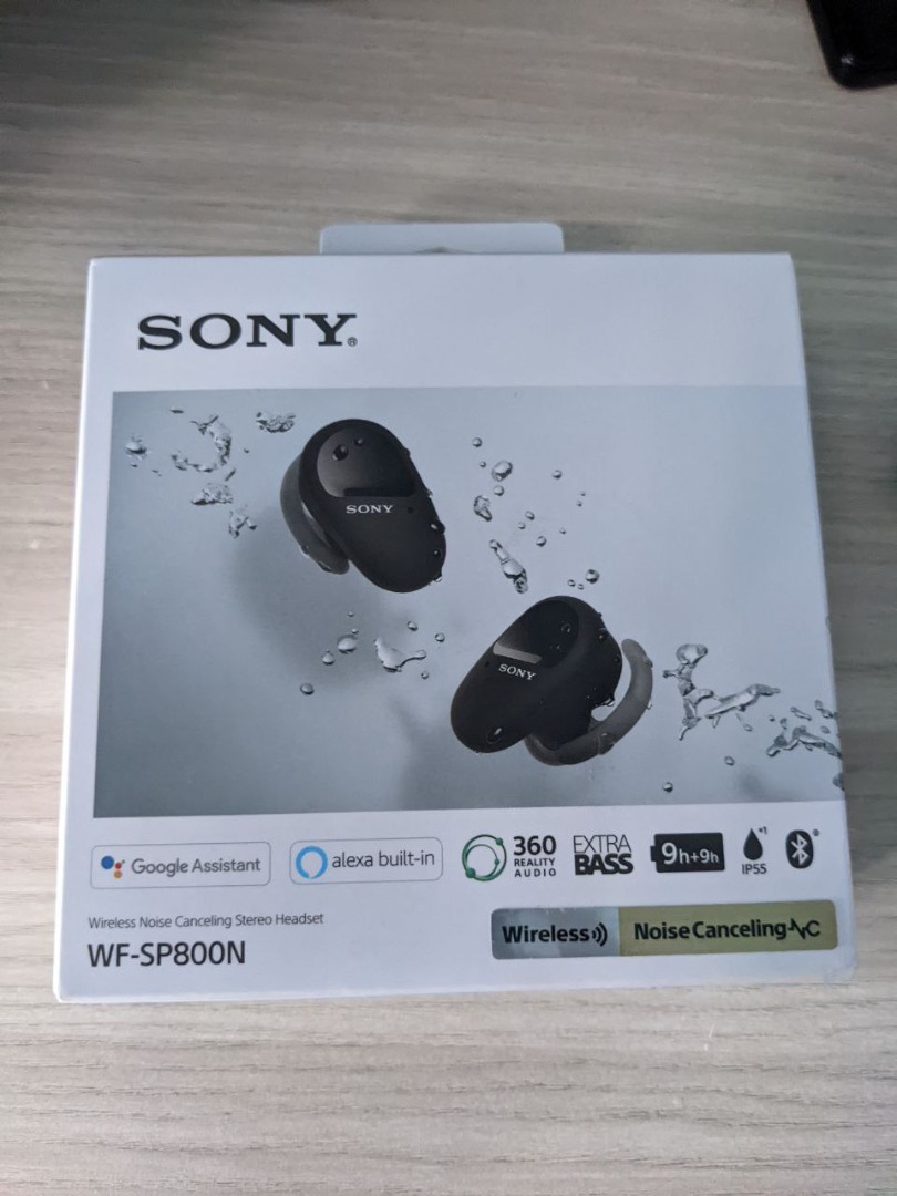 Sony WF-SP800N Wireless Noise Cancelling Earphones, Audio, Earphones on ...