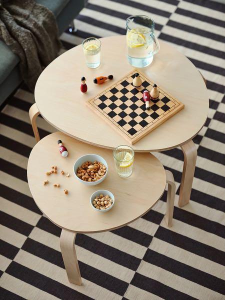 IKEA SVALSTA Nest of tables set of 2 birch veneer Coffee table Furniture Home Living Furniture Tables Sets on Carousell