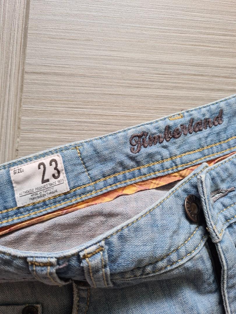 Timberland Light Blue Vintage Looking Low Rise Waist Cuffed Denim Jeans ...