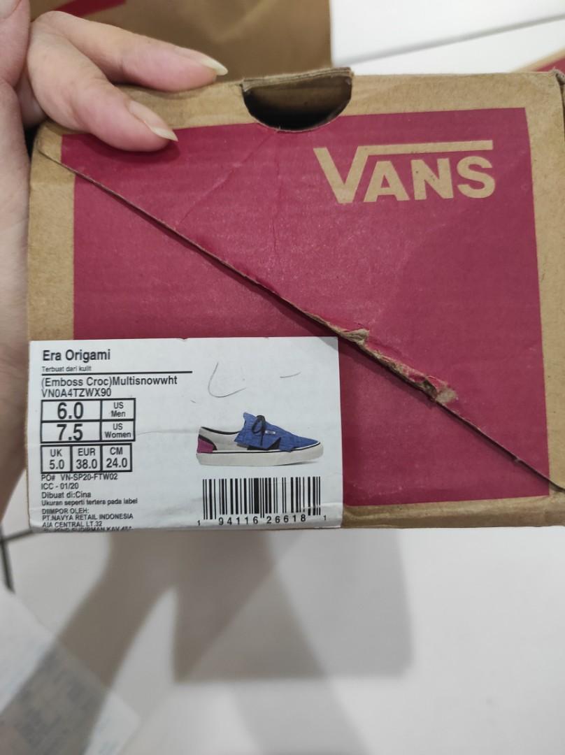 Vans Purple Era Origami Croc Embossed, Fesyen Wanita, Sepatu di Carousell