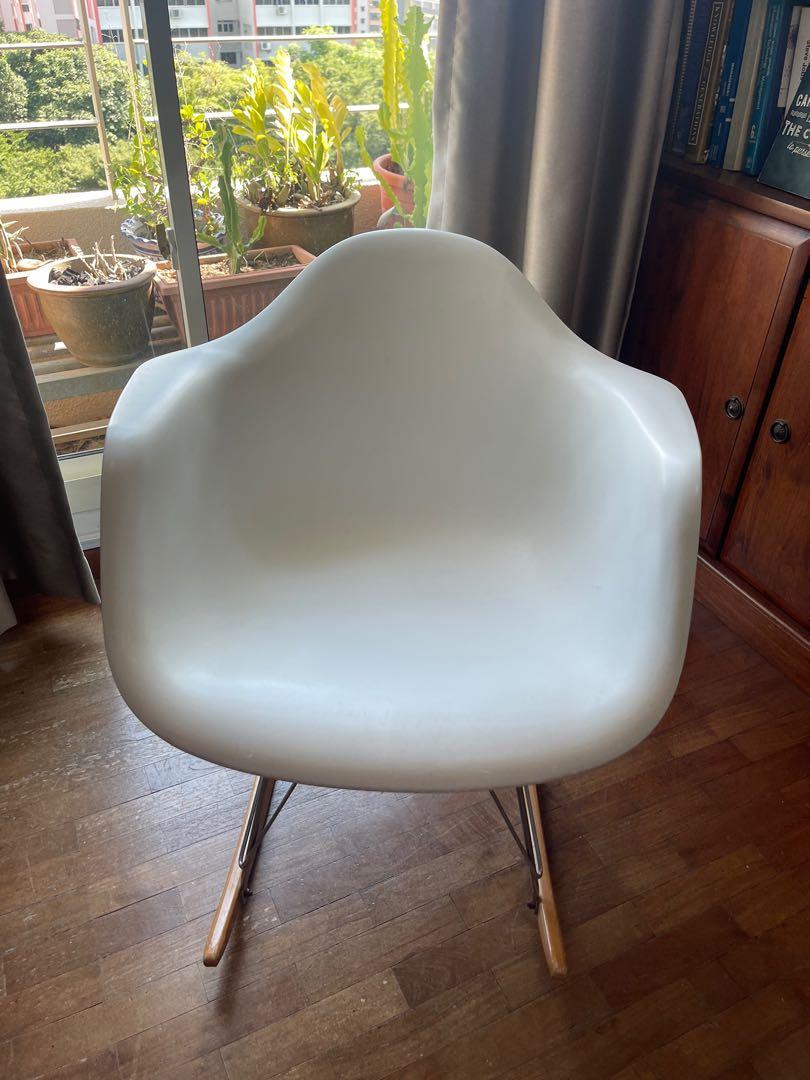 White modern rocking Chair, Furniture & Home Living, Furniture, Chairs ...