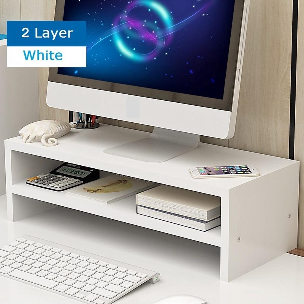Wooden Monitor Riser Stand - Ergonomic Laptop Stand Desk Organizer ...