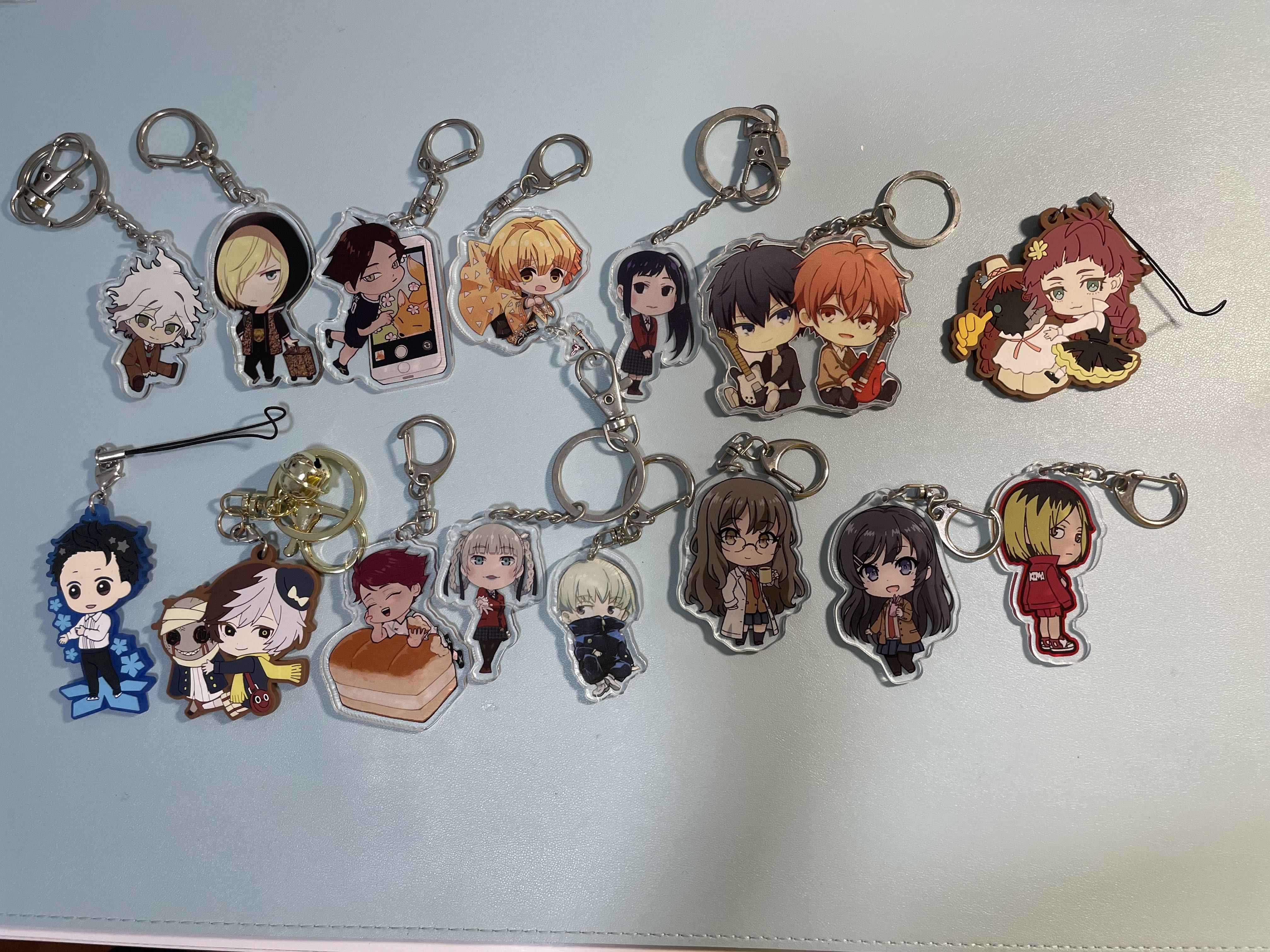 WTS ANIME KEYCHAINS KAKEGURUI HAIKYUU DEMON SLAYER GIVEN YURI ON ICE ...