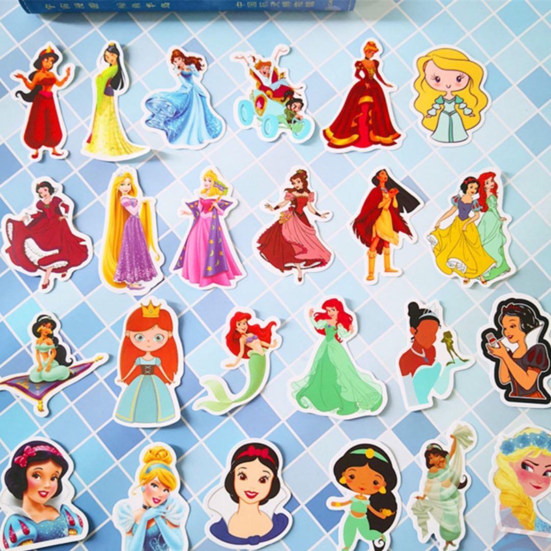 50Pcs/Set Beautiful Disney Princess Series 02 Cartoon Stickers, Hobbies ...